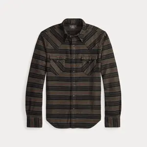 Ralph Lauren Slim Fit Plaid Twill Western Shirt - Dark Navy Multi