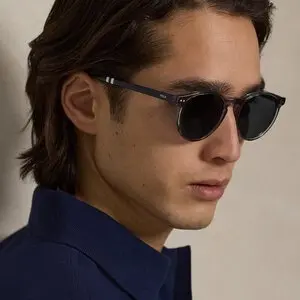 Ralph Lauren Round Sunglasses With Rugby Stripes - Transparent Grey