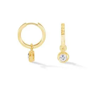 DOWER & HALL White Topaz Hammered Huggie Hoops - Gold