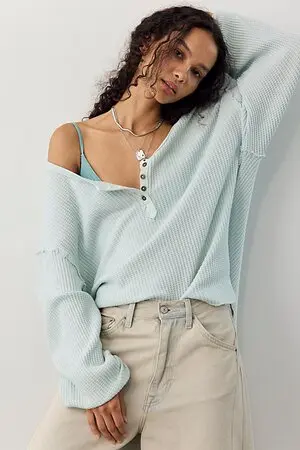 Free People Thermal Henley - Whirlpool