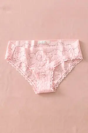 Free People Smooth Talking Lace Bikini Undies - Rose Icing