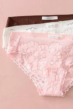 Free People Smooth Talking Lace Bikini Undies - Rose Icing
