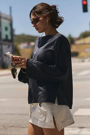 Free People Long Sleeve Off-the-shoulder Top - Black