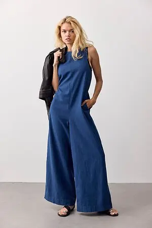 Free People Do No Wrong Linen Jumpsuit