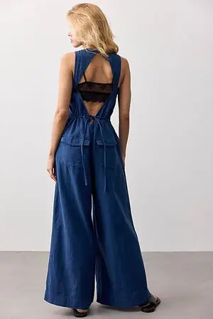 Free People Do No Wrong Linen Jumpsuit