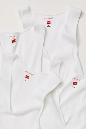 HANES X FP MOVEMENT Ribbed V-neck Tank 4-pack