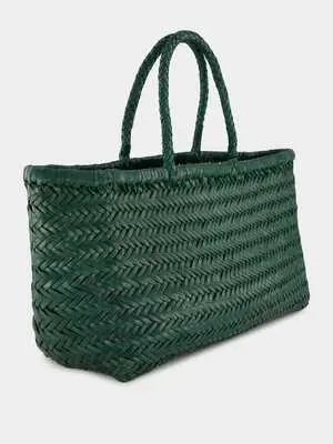 Dragon Diffusion Handwoven Leather Tote - Green