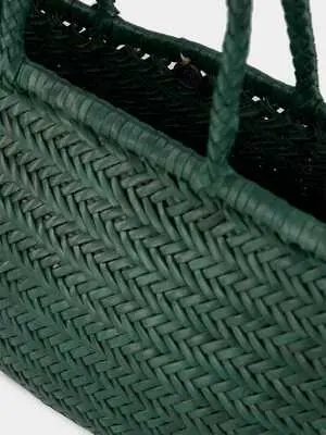 Dragon Diffusion Handwoven Leather Tote - Green