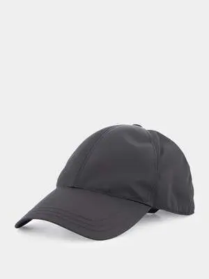 Prada Enamelled Triangle Baseball Cap - Black