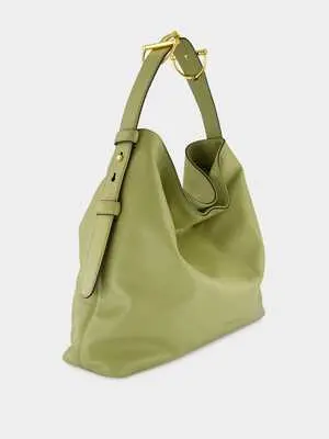 Gucci Sage Leather Large Tote Bag With Horsebit Detail - Green