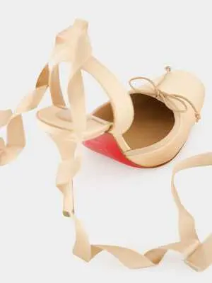 CHRISTIAN LOUBOUTIN Blush Cassia Lace-up Satin Pumps