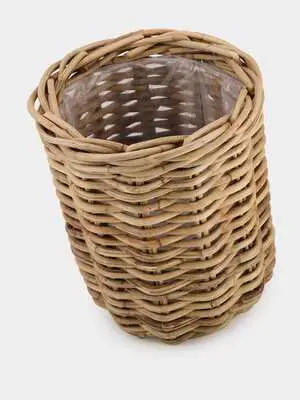 GOMMAIRE Natural Rattan Woven Basket Planter