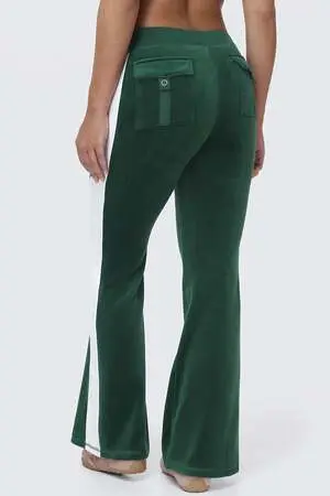 Juicy Couture Cotton Velour Track Pants With Flap Back Pockets
