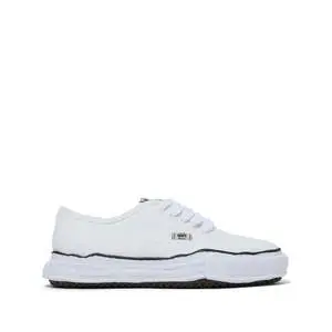 Mihara Yasuhiro Distressed Finish Cotton Low-top Sneakers - White