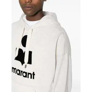 Isabel Marant Étoile Logo Print Drawstring Hoodie - Gray