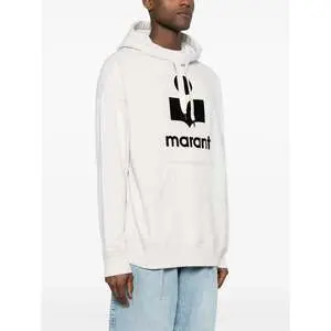 Isabel Marant Étoile Logo Print Drawstring Hoodie - Gray
