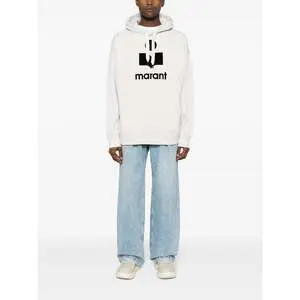 Isabel Marant Étoile Logo Print Drawstring Hoodie - Gray