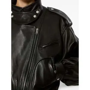 Isabel Marant Étoile Leather Asymmetrical Zip Jacket - Black