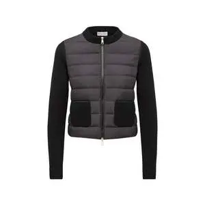 Moncler Padded Panelling Knitwear Cardigan - Black