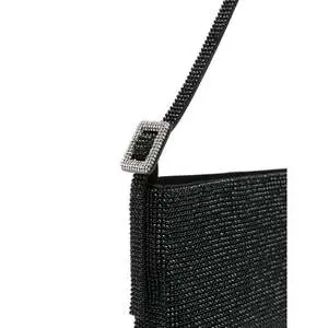 Benedetta Bruzziches Rhinestone Embellished Shoulder Bag - Black