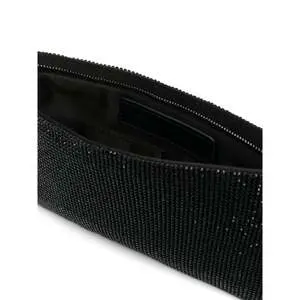 Benedetta Bruzziches Rhinestone Embellished Shoulder Bag - Black