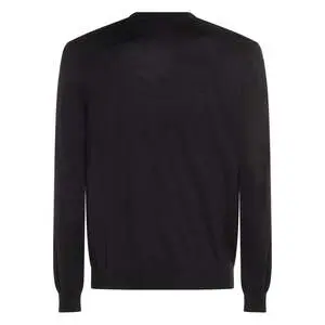 Malo Dark Cashmere Crew Neck Long Sleeve Sweater - Blue