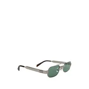 Miu Miu Tone Geometric Sunglasses - Silver