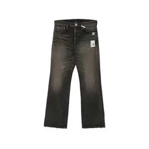 Mihara Yasuhiro Cotton Jeans With Whiskering Effect - Black