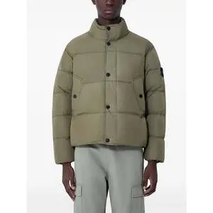 Stone Island Padded Down Jacket With Stand Collar - Green