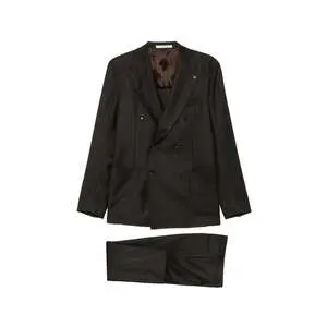Tagliatore Suits Double Breasted Suits - Black