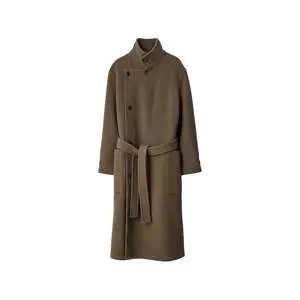 LEMAIRE Double-breasted Wool Wrap Coat - Brown
