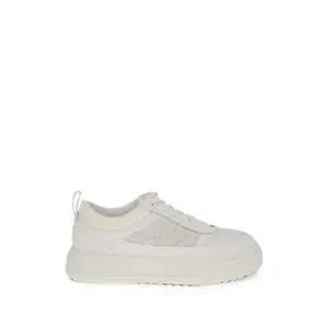 Moncler Panelled Leather & Polyamide Sneakers - White