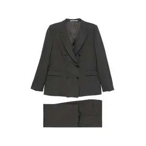 Tagliatore Double-breasted Peak Lapel Jumpsuit - Gray