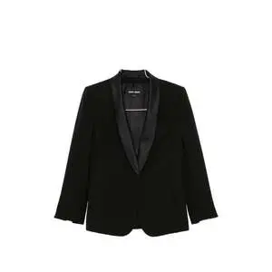 Giorgio Armani Silk Single-breasted Blazer - Black