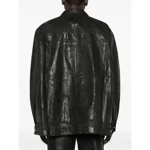 Rick Owens Coated Cotton Blend Denim Jacket - Black