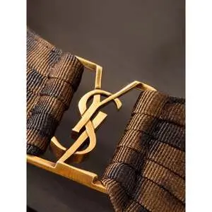 Saint Laurent Stiletto Mules With Cassandre Logo - Brown