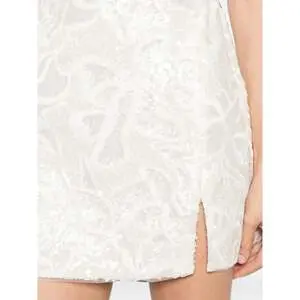 SELF-PORTRAIT Floral Sequin Embellished Square Neck Sleeveless Dress