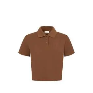 Saint Laurent Cotton Polo Top - Brown