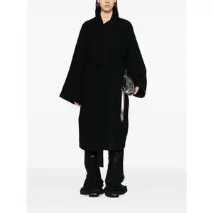 Rick Owens Oversized Belted Virgin Wool Coat