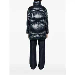 Herno Single Breasted Padded Long Sleeve Coat - Blue