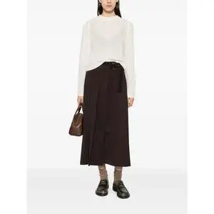 LISA YANG Cream Crew Neck Long Sleeve Silk Cashmere Knitwear Jumper