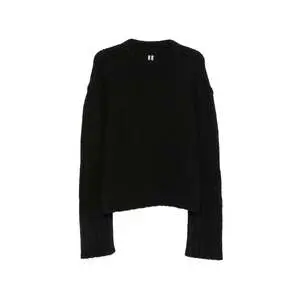 Rick Owens Ribbed Knit Cashmere & Silk Blend Crew Neck Jumper