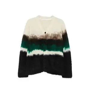 Sacai Multicolor Striped V-neck Cardigan - White