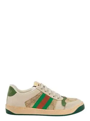 Gucci Sneakers 'screener Original' In Leather Color Burro And Gg Canvas - Multicolor