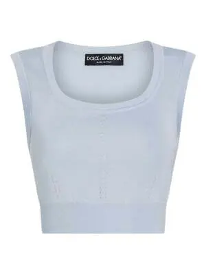 Dolce & Gabbana Silk-blend Top - Blue