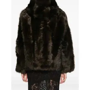YVES SALOMON Faux Fur & Shearling Jacket - Brown