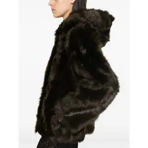 YVES SALOMON Faux Fur & Shearling Jacket - Brown