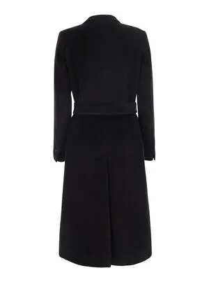 Tagliatore Brown Double-breasted Wool Coat With Belt - Multicolor
