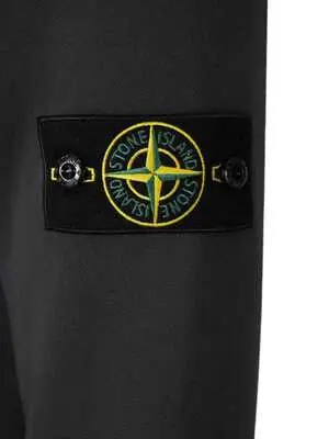 Stone Island Logo Patch Zip-up Hoodie - Gray