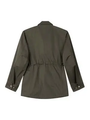 Kenzo Emblem Cotton Herringbone Military Jacket - Gray